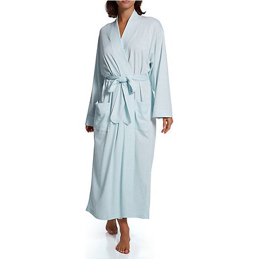 P. Jamas Butterknit Long Robe - Blue – Protocol
